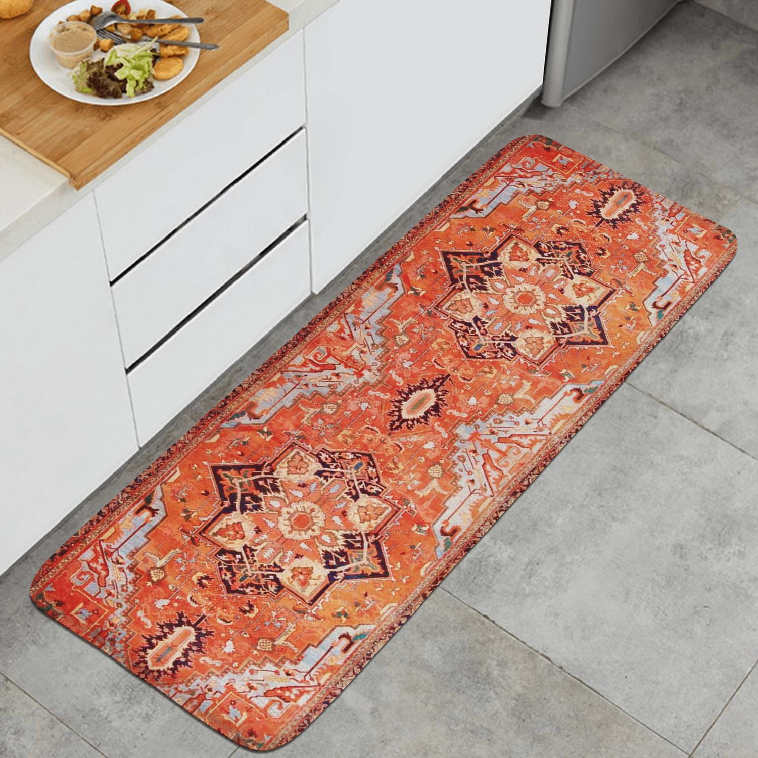 Bohemian Flowers Flannel Kitchen Mats for Floor, Kitchen Rugs Mats with ...