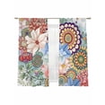 Bohemian Flowers Sheer Curtains 63 inches Long, Vintage Colorful Floral ...