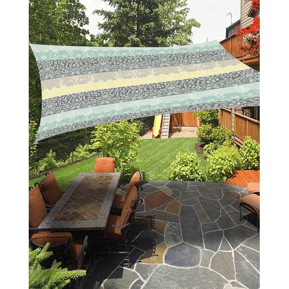 Bohemian Flowers Sun Shade Sail 12'X16' Retro Ethnic Abstract Color ...