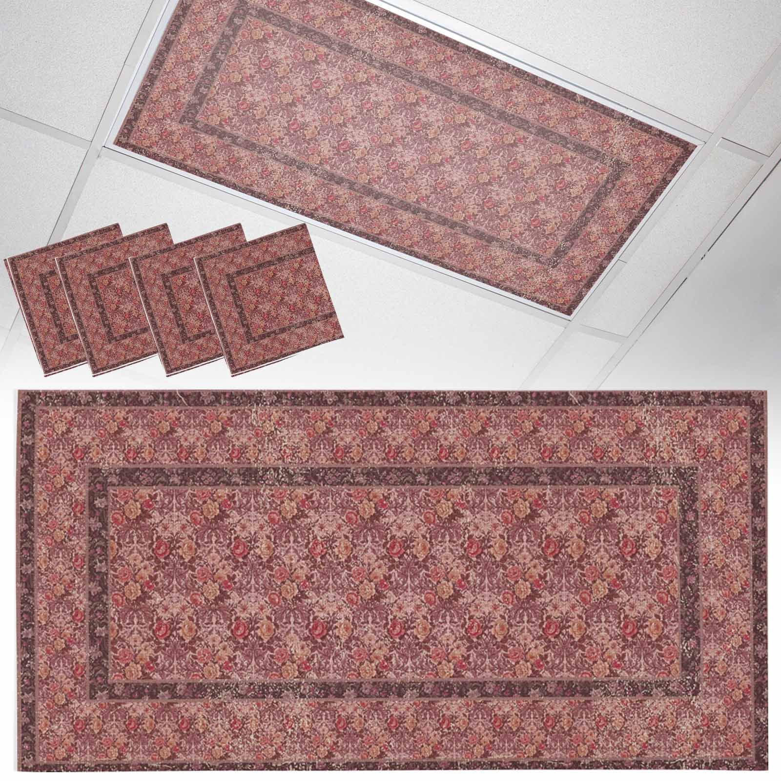 Bohemian Fluorescent Light Covers Dark Red Vintage Flowers Texture ...