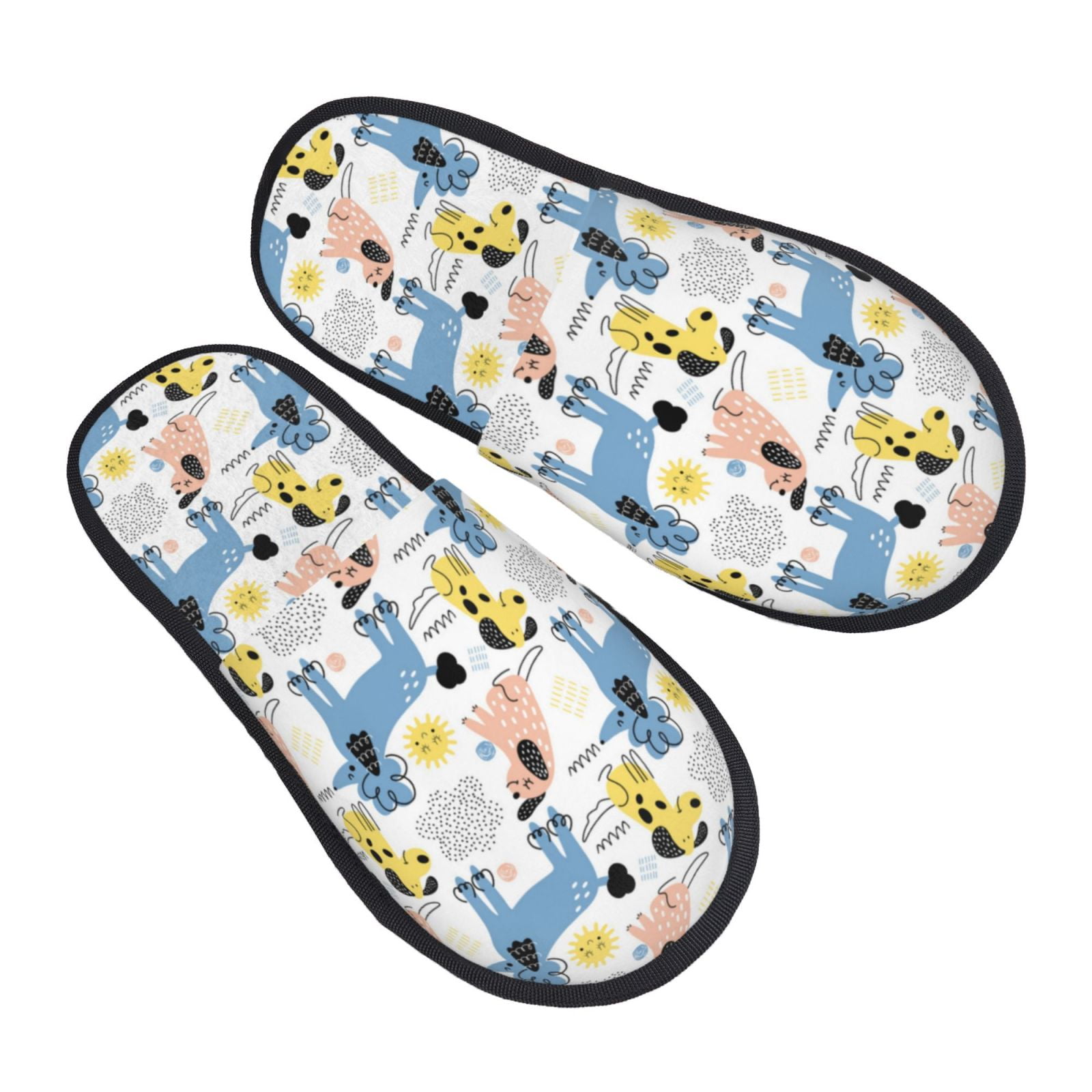 Bohemian Funny Cute Poodle Dog Slippers for Women, House Slippers for ...