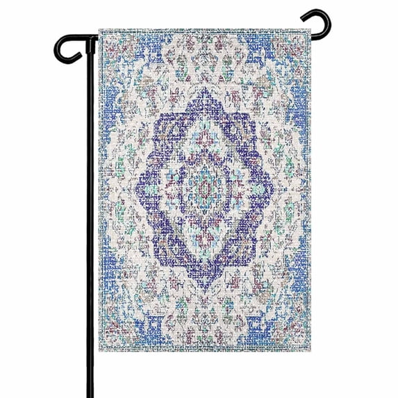Bohemian Garden Flag 28x40 Inch Vintage Distressed Light Blue Ethnic ...