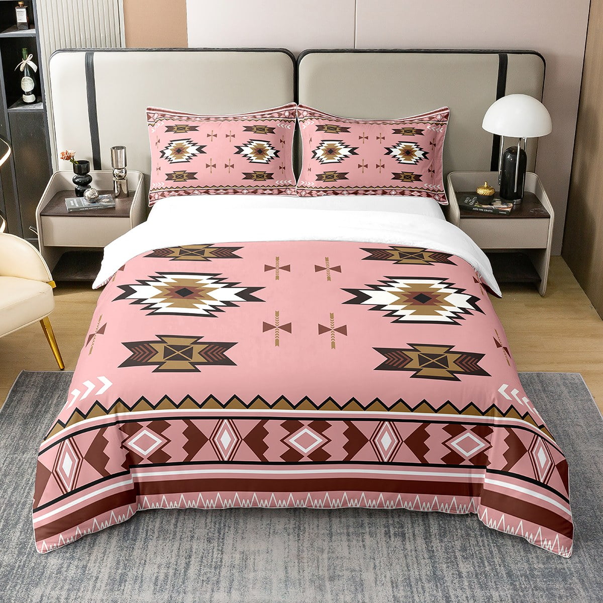 Bohemian Geometric 100 Percent Cotton Duvet Cover,Theme Aztec Bedding ...