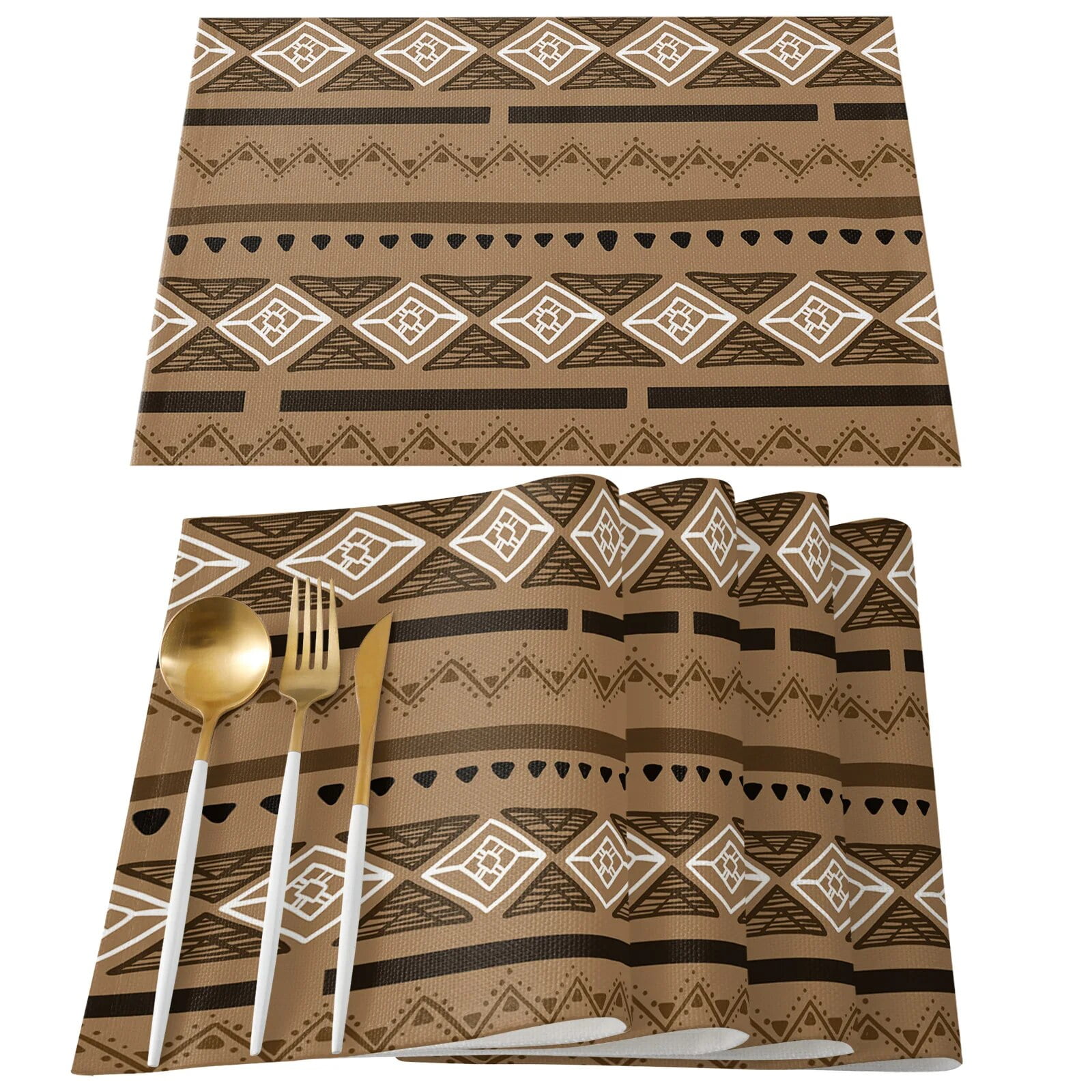 Bohemian Geometric Art Placemat for Dining Table Tableware Mats 4/6pcs ...