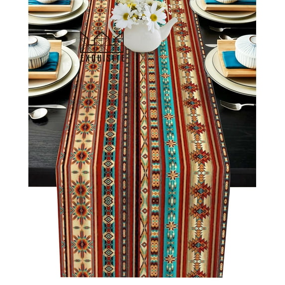 Bohemian Geometric Art Table Runner ration Home r Dinner Table ration ...
