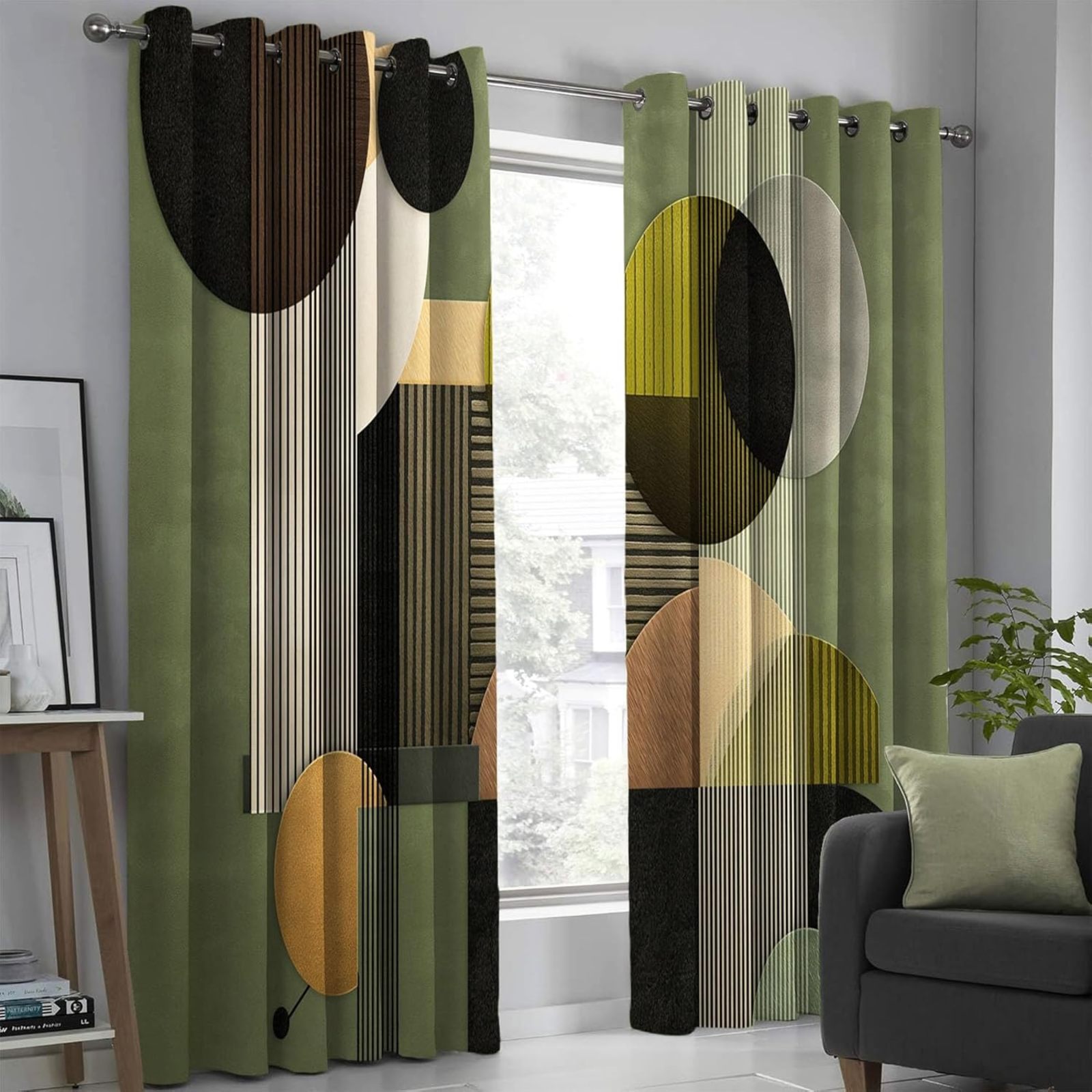 Bohemian Geometric Curtains Blackout Simple Retro Darkening Curtain ...