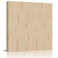 Bohemian Geometric Khaki Line Canvas Artwork Painting Art, Mid Century ...