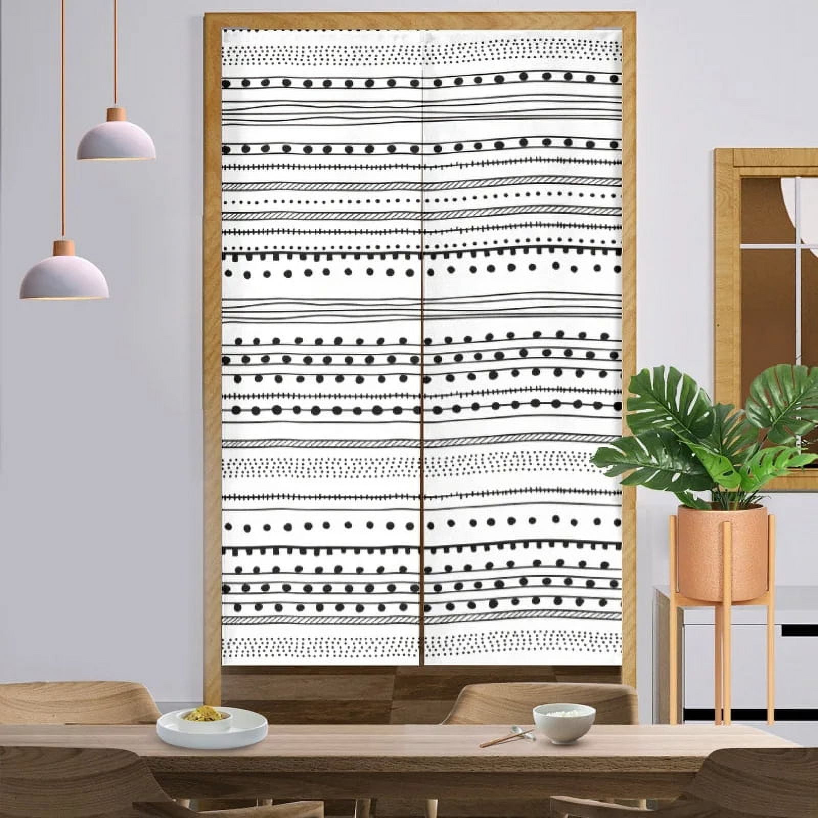 Bohemian Geometric Linen Door Curtain Bedroom Cafe Kitchen Fume-proof Partition Curtains Office ...
