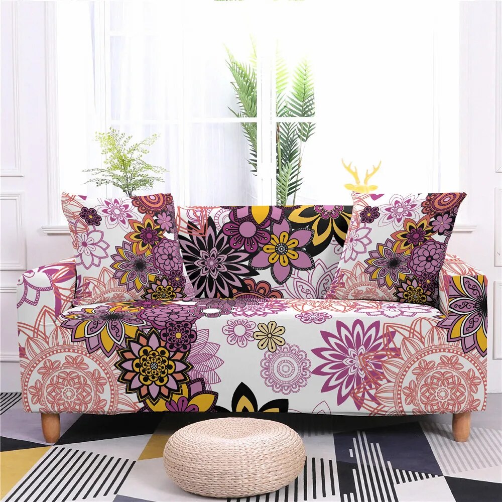 Bohemian Geometric Pattern Sofa Cover Polyester All-inclusive Bedroom ...