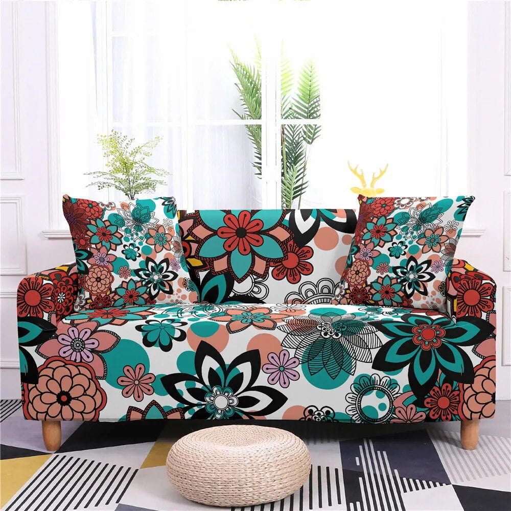 Bohemian Geometric Pattern Sofa Cover Polyester All-inclusive Bedroom ...