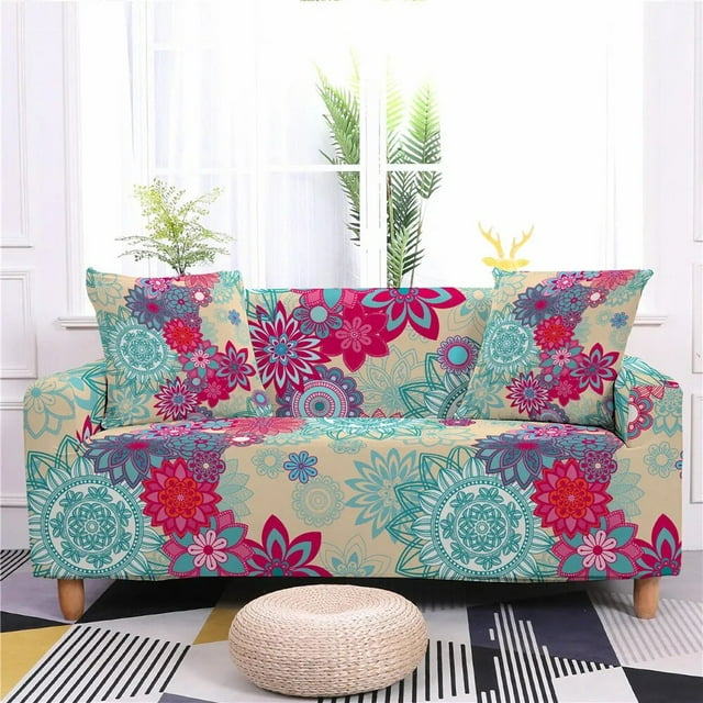Bohemian Geometric Pattern Sofa Cover Polyester All-inclusive Bedroom ...