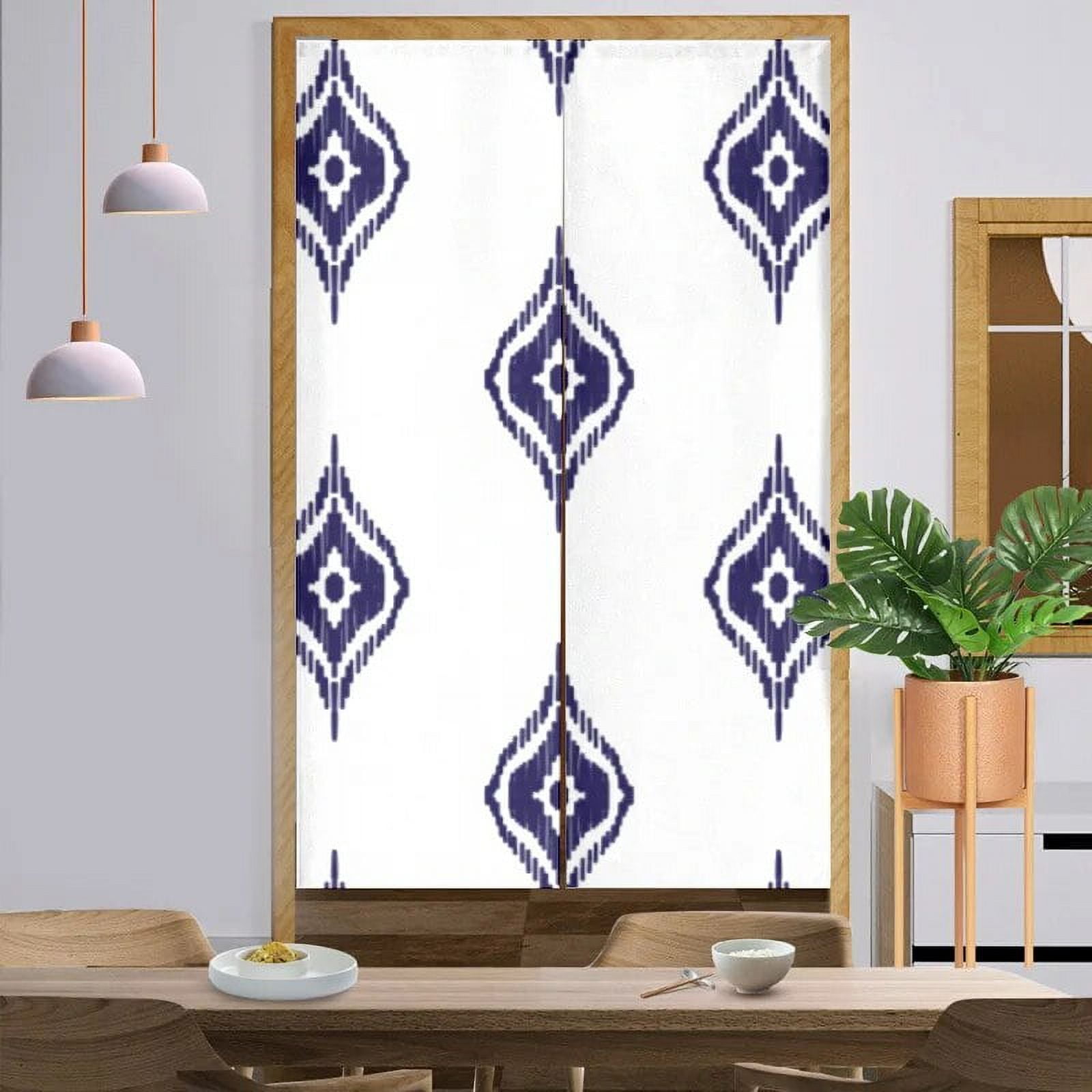 Bohemian Geometric Polyester Door Curtain Bedroom Kitchen Fume-proof ...