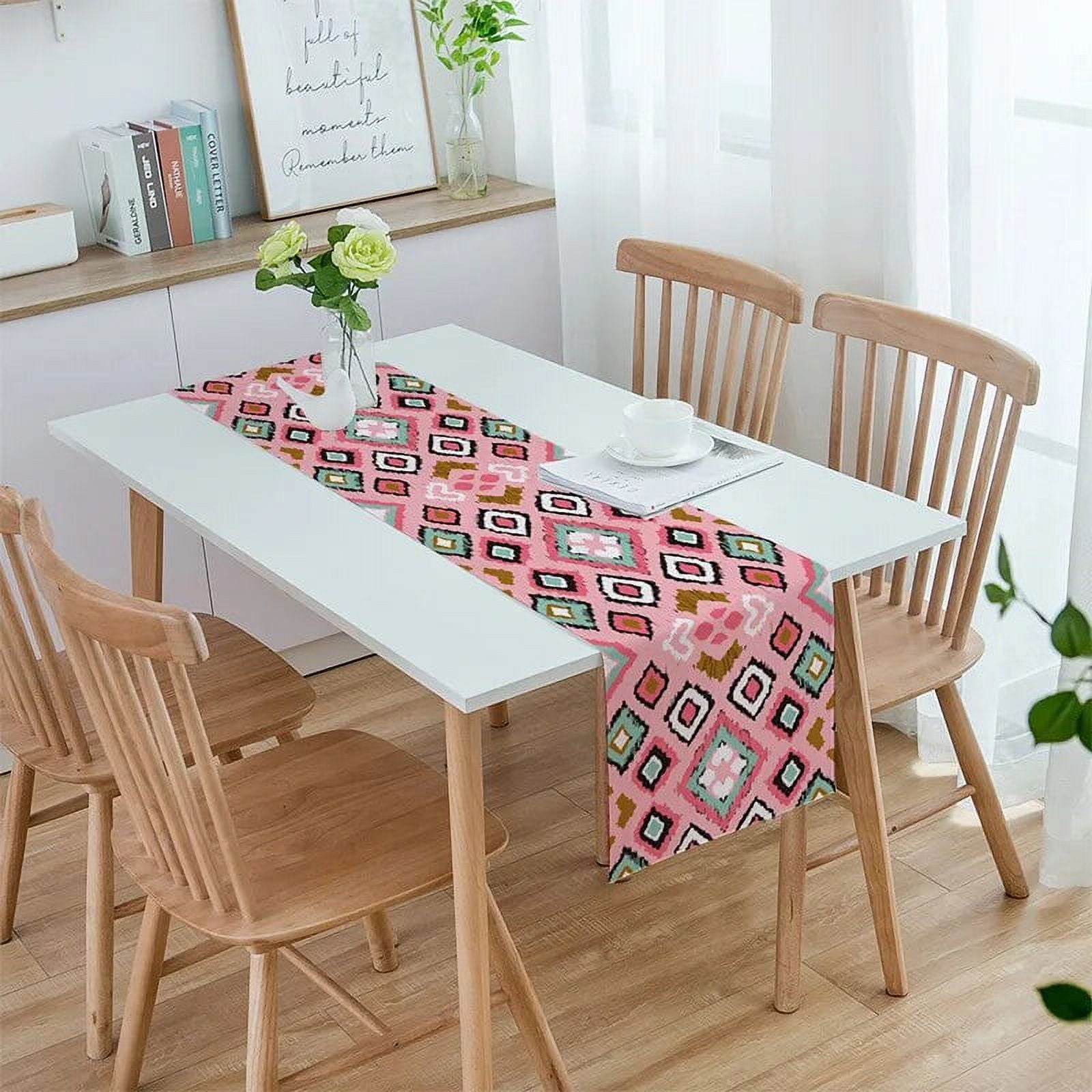 Bohemian Geometric Print Table Flags Coffee Table TV Cabinet Round ...