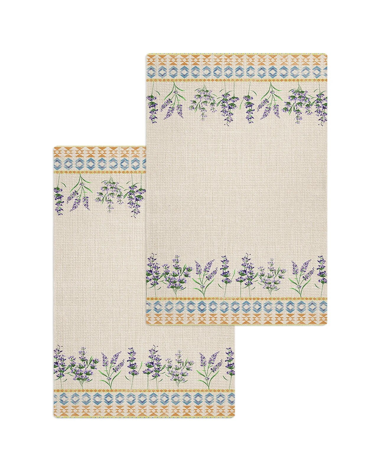 Bohemian Geometric Stripe Orange Blue Turquoise Tea Towels Absorption ...