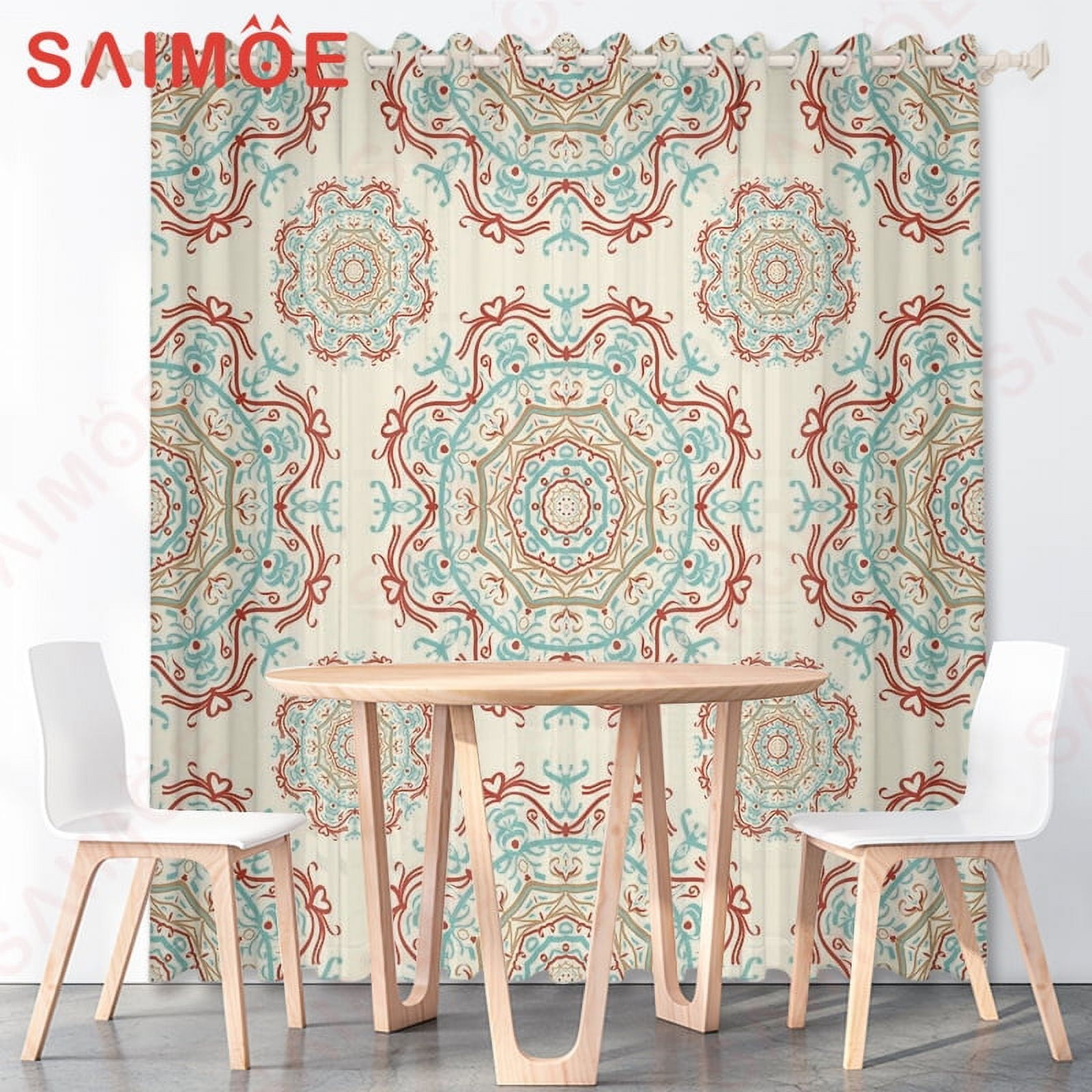 Bohemian Geometric Stripe Pattern Curtain Home ration Living Room Short ...