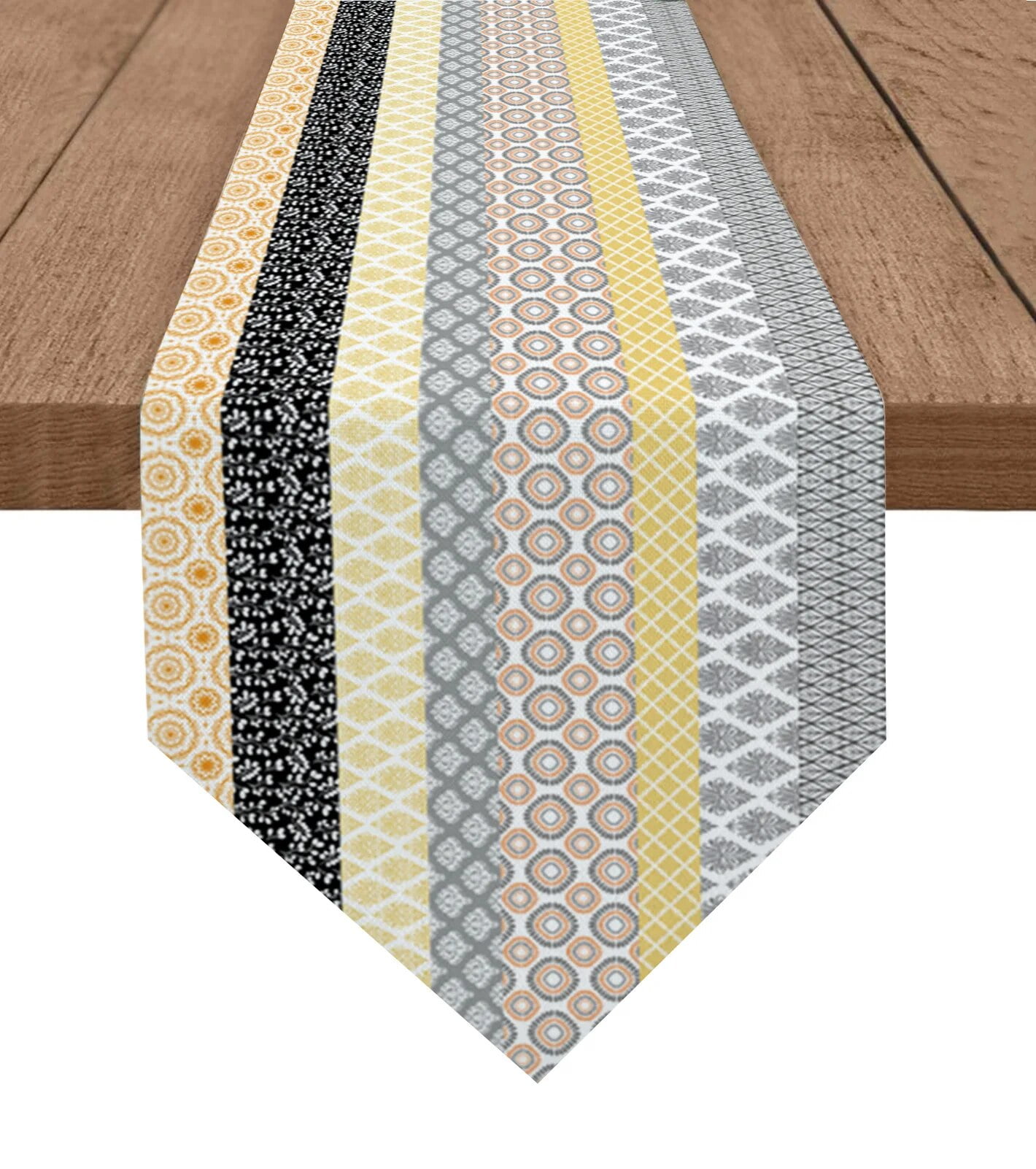 Bohemian Geometric Stripes Table Runner Wedding Party Dining Table ...