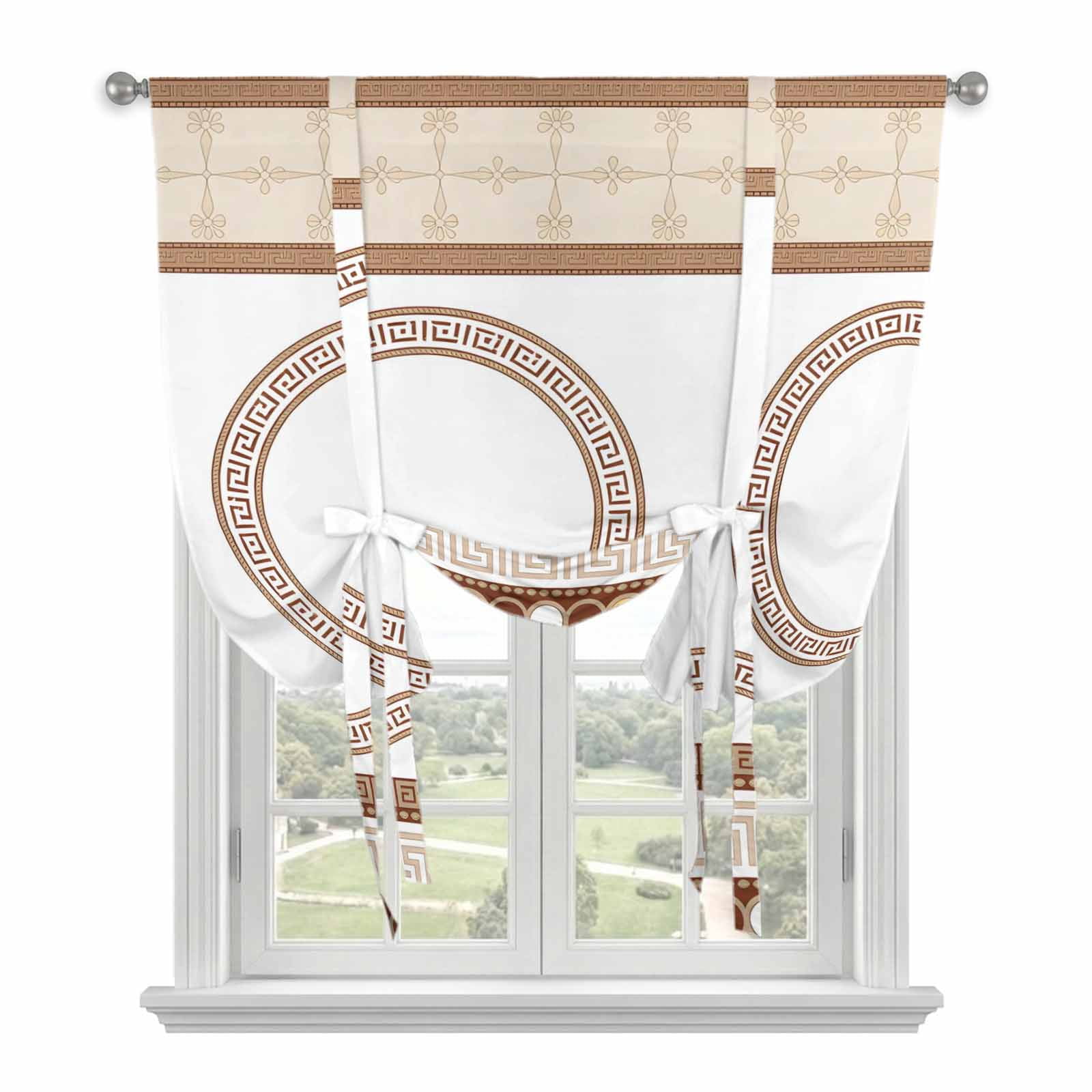 Bohemian Geometric Tie Up Curtains for Windows, Adjustable Balloon ...
