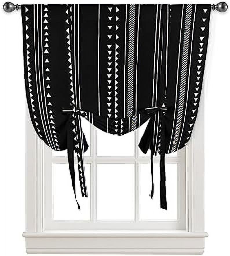 Bohemian Geometric Tie Up Curtains for Kitchen Bedroom Living Room ...