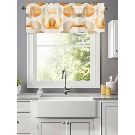 Bohemian Gold Color Block Valances for Windows,Rod Pocket Valance for ...