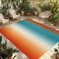 Bohemian Gradient Blue Outdoor Rug 3x5 ft Modern Minimalist Red Orange ...