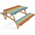 Bohemian Gradient Green Picnic Table Cover with Bench Covers Modern ...