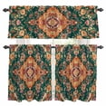 Bohemian Green Flower Kitchen Curtains Valance and Tier Set Vintage ...