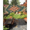 Bohemian Green Flower Sun Shade Sail 8'X10' Vintage Boho Tribal Orange ...