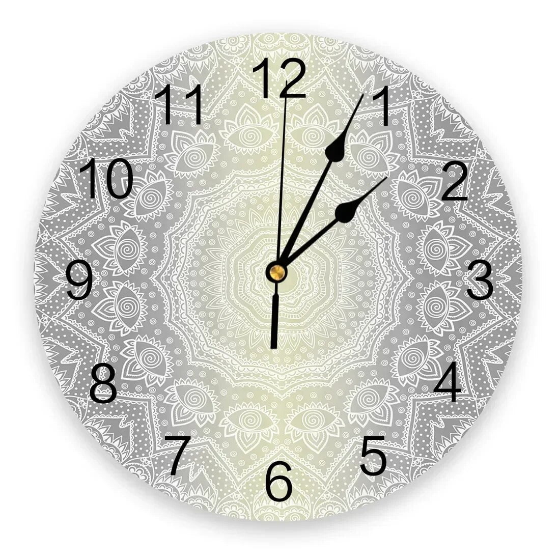Bohemian Green Mandala 3D Wall Clock Modern Design Brief Living Room ...