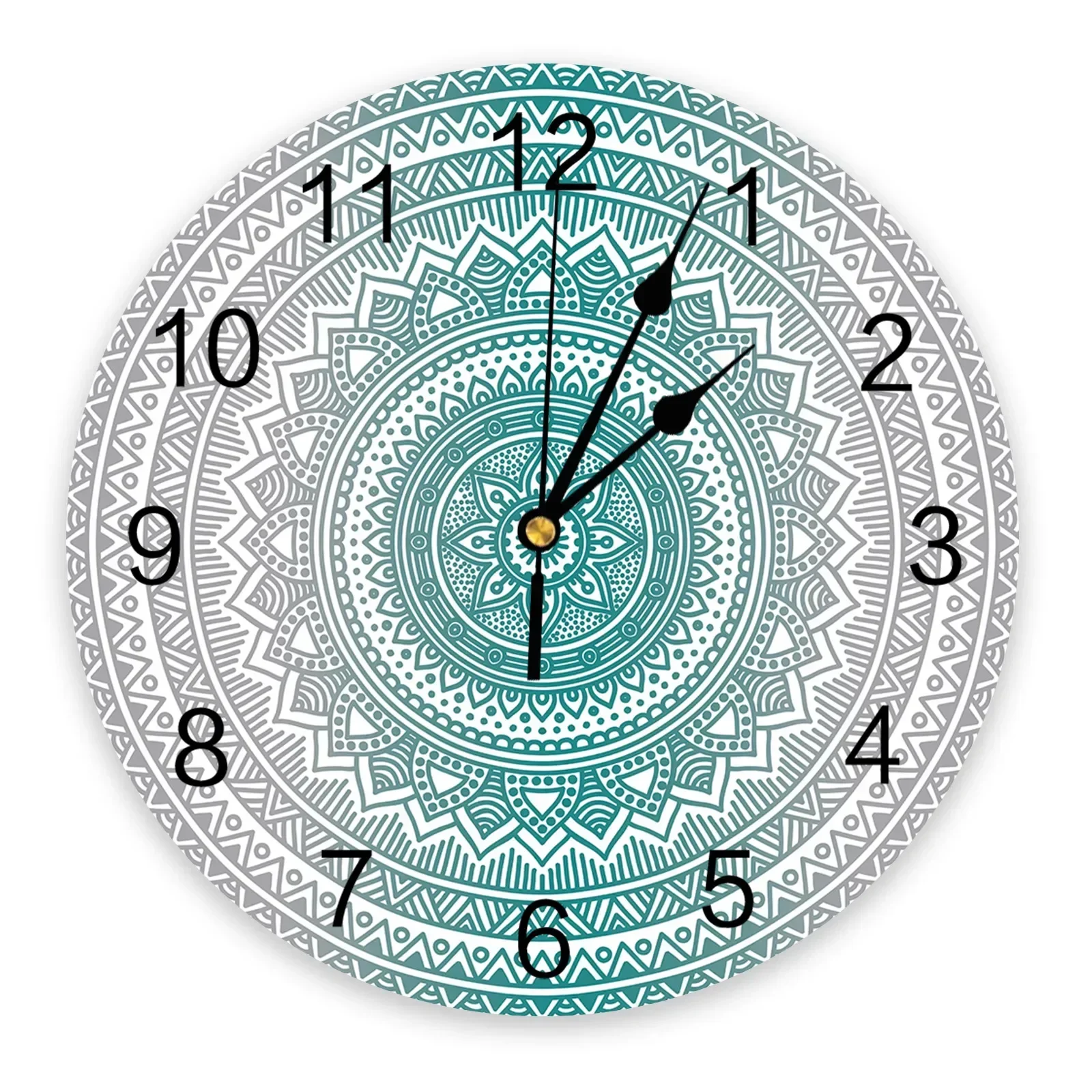 Bohemian Green Mandala 3D Wall Clock Modern Design Brief Living Room ...