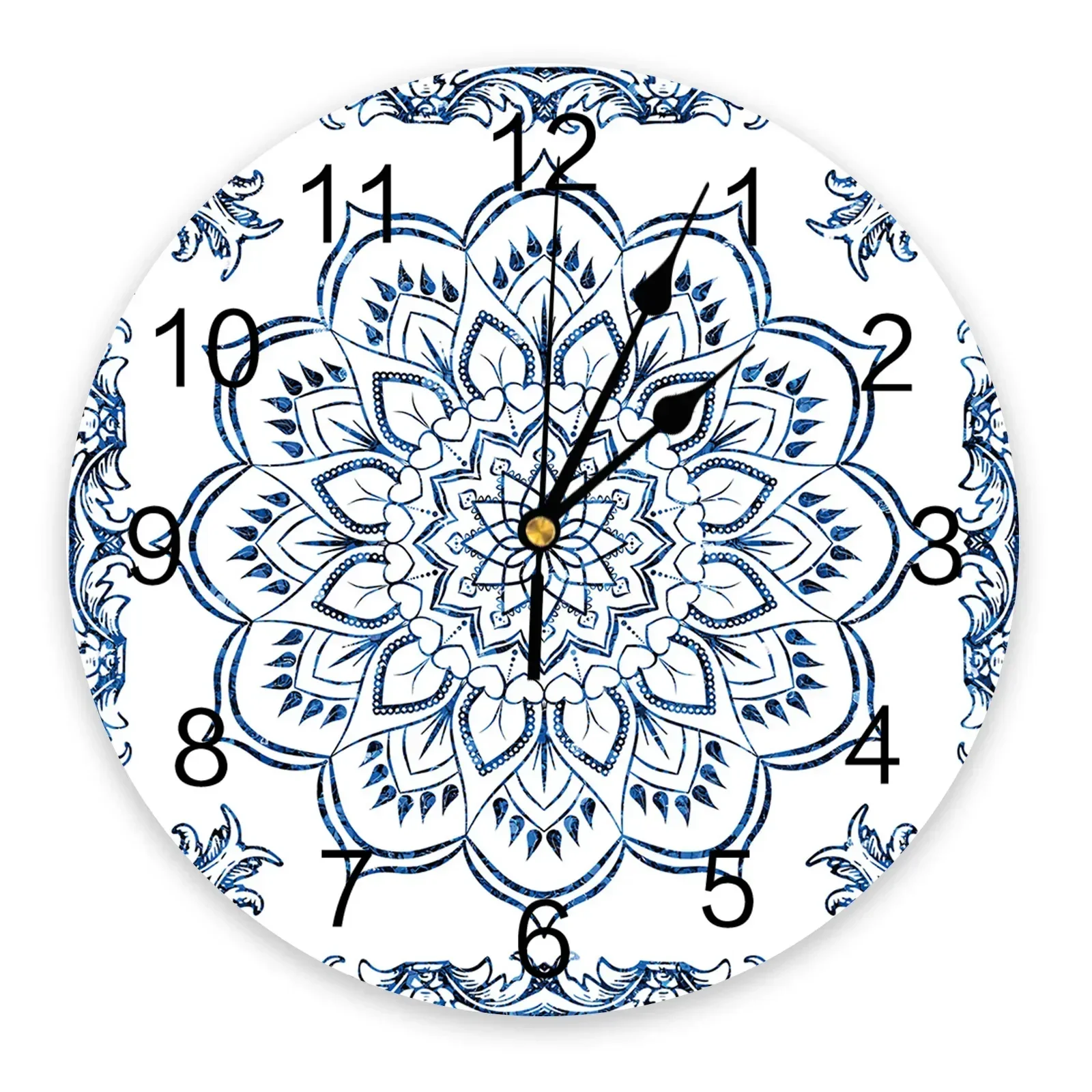 Bohemian Green Mandala 3D Wall Clock Modern Design Brief Living Room ...