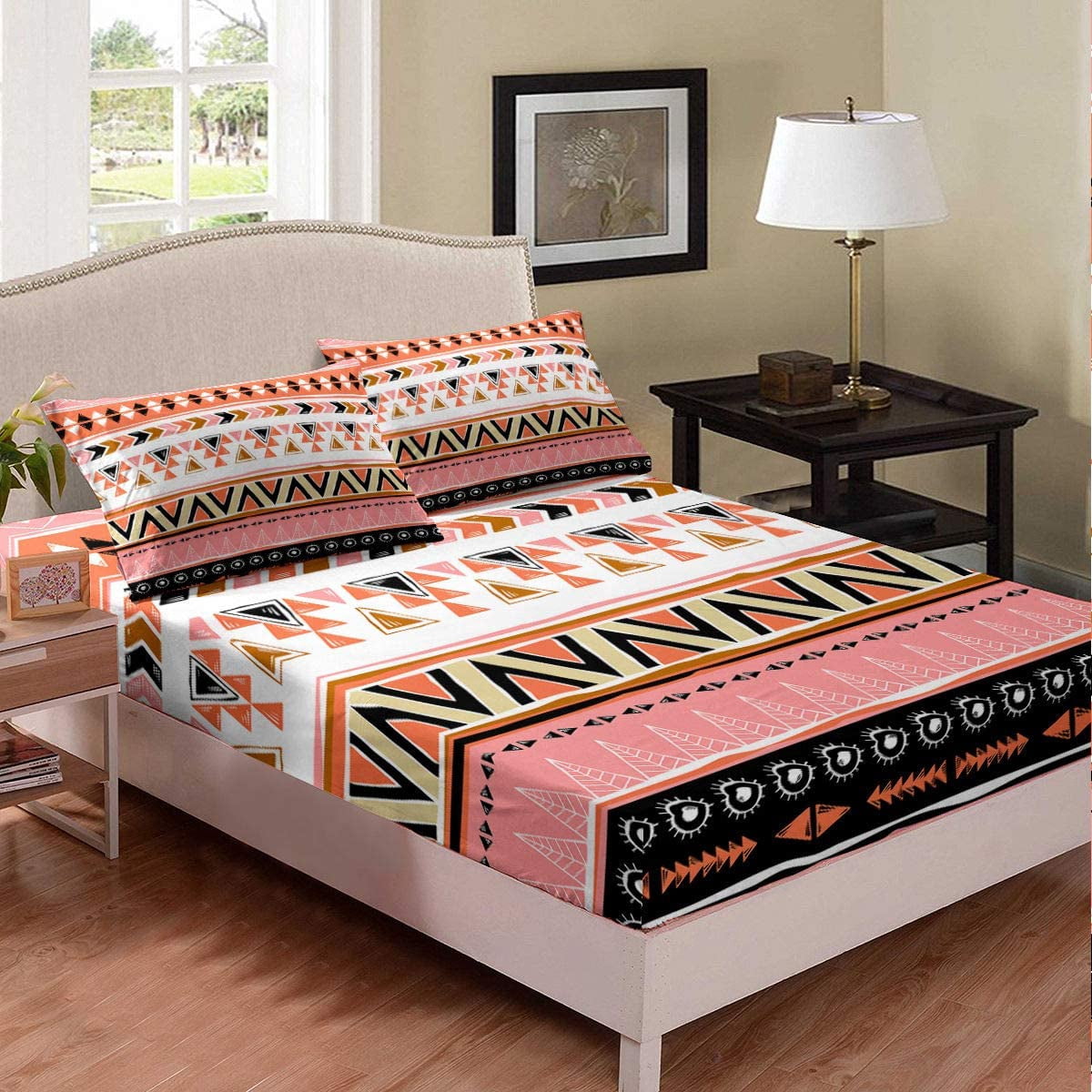 Bohemian Gypsy Fitted Sheet Full Size Boho Aztec Tribal Exotic Ethnic ...