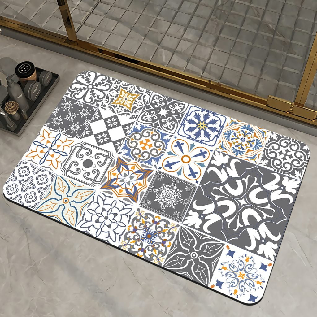 Bohemian Home Kitchen Floor Mat Carpet Rubber Non-slip Bath Mats ...