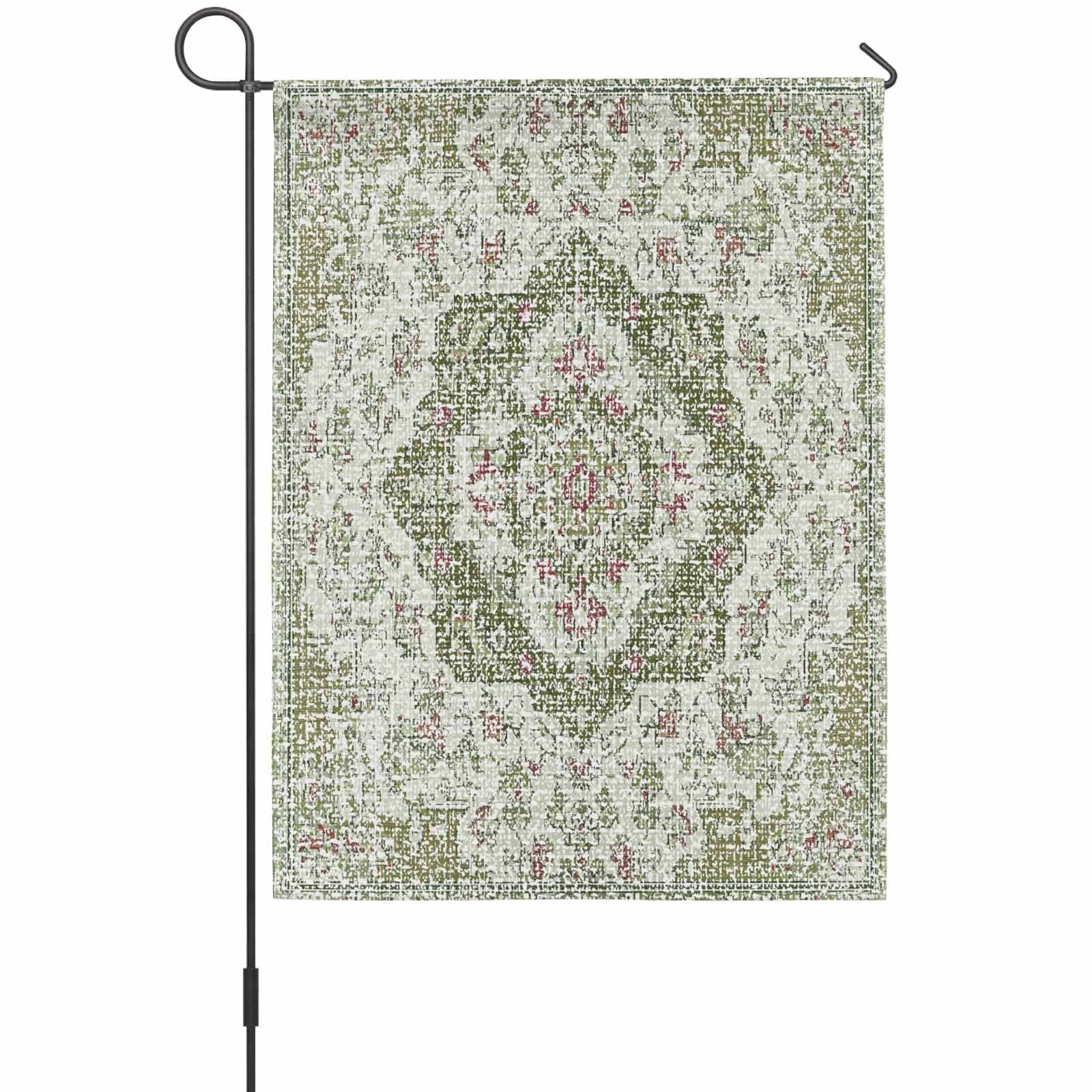 Bohemian House Flags For Outdoor, Vintage Distressed Green Ethnic ...