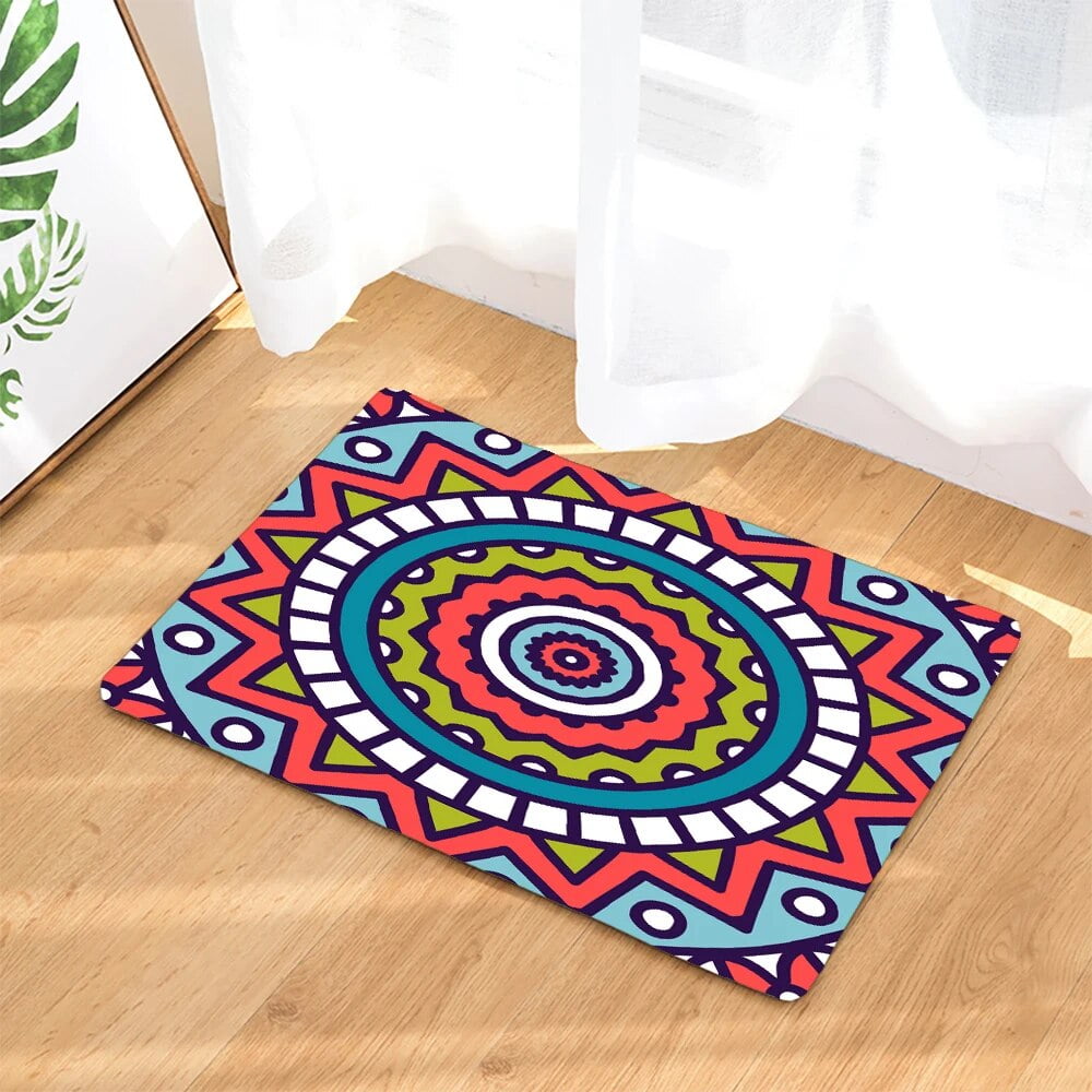Bohemian Indian Greek style Bathroom Carpet Bath Mat Set 3D Printed ...