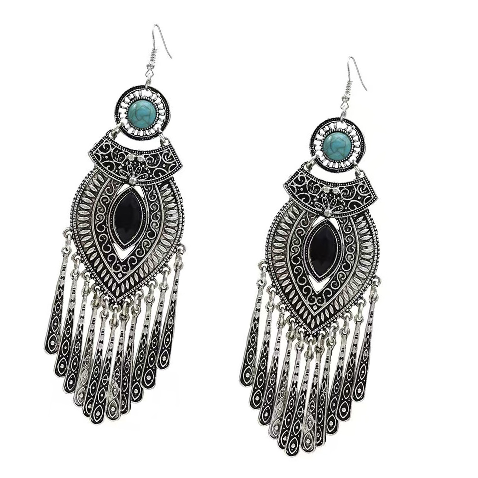 Bohemian Inspired Long Dangle Tassels Earrings Lightweight Alloy ...