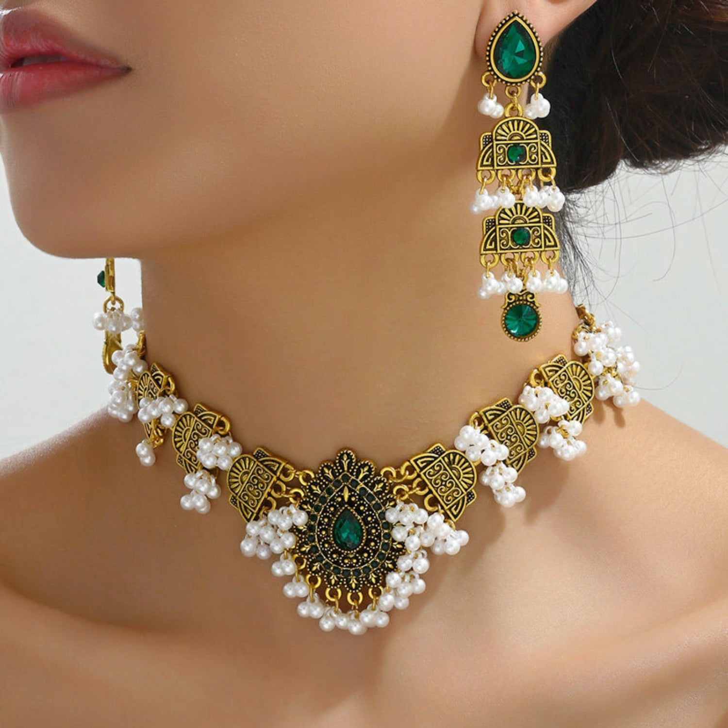 Bohemian Jewelry Set Tassel Earrings and Necklace Ethnic Style ...