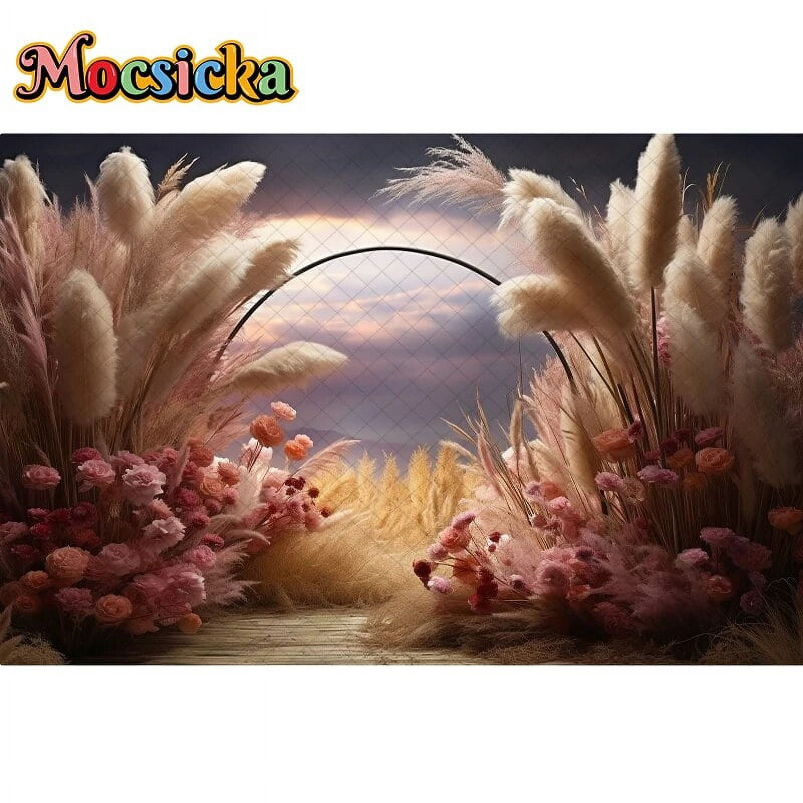 Bohemian Kids Photography Backdrop Fall Wheat Spring Floral Arch Decor ...