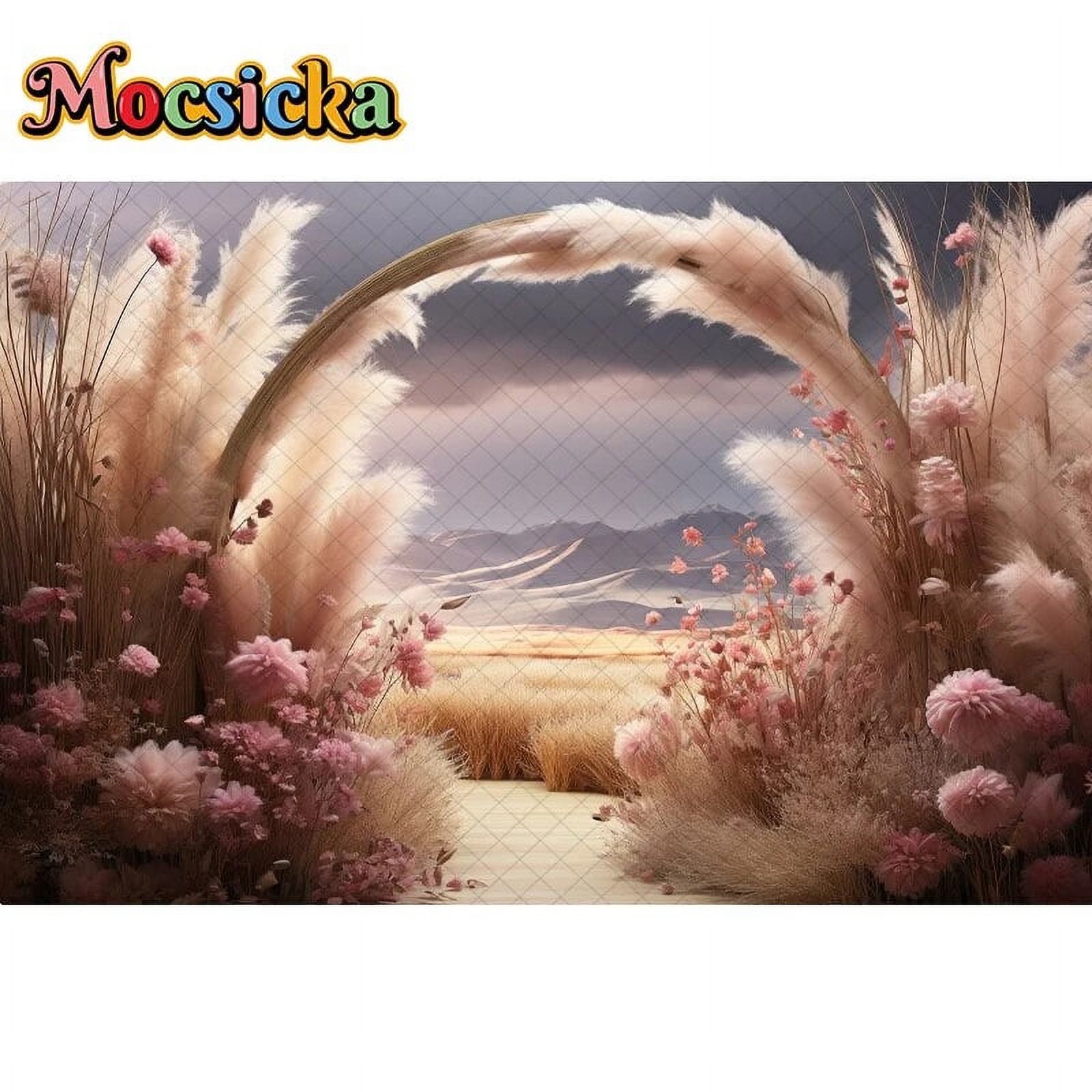 Bohemian Kids Photography Backdrop Fall Wheat Spring Floral Arch Decor ...