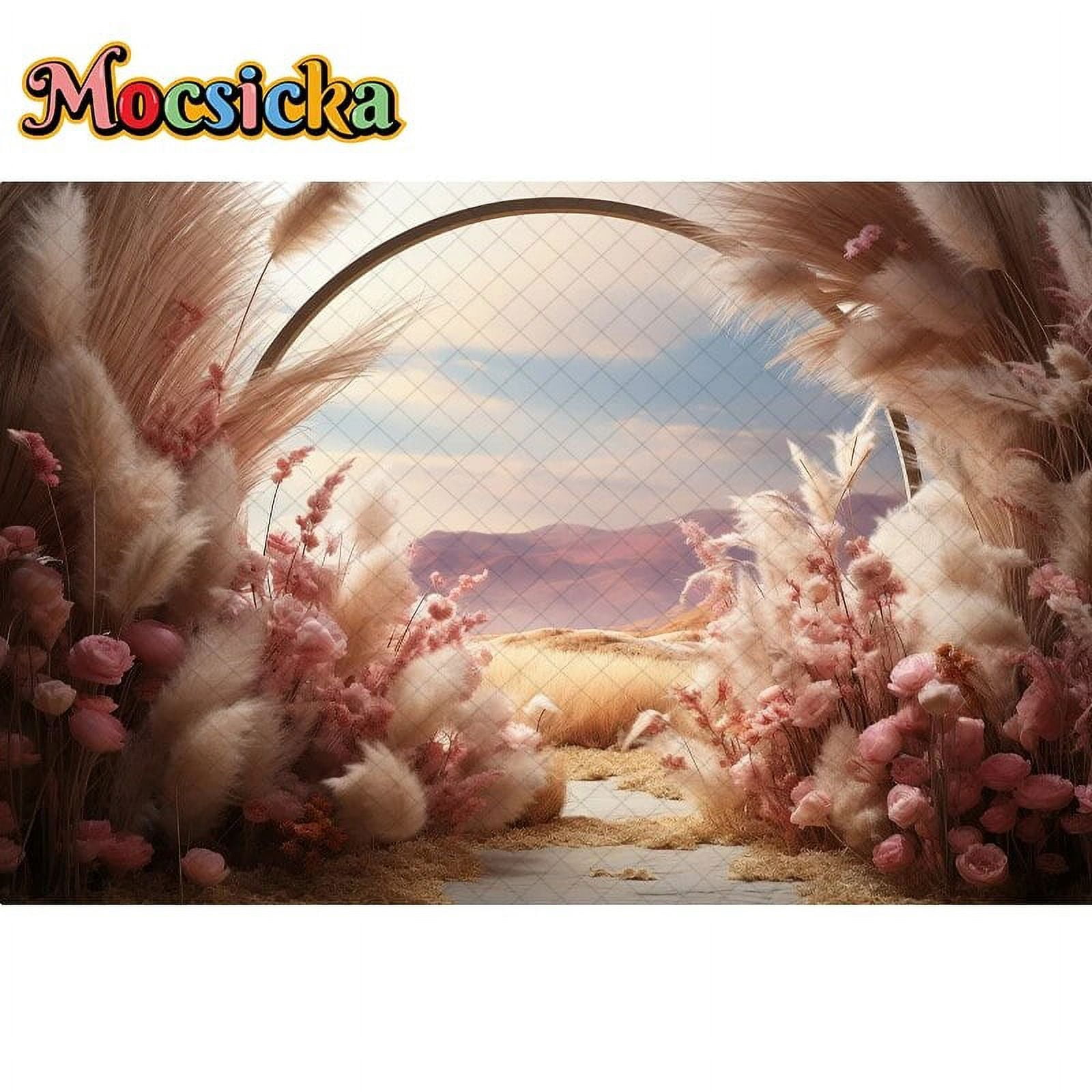 Bohemian Kids Photography Backdrop Fall Wheat Spring Floral Arch Decor ...