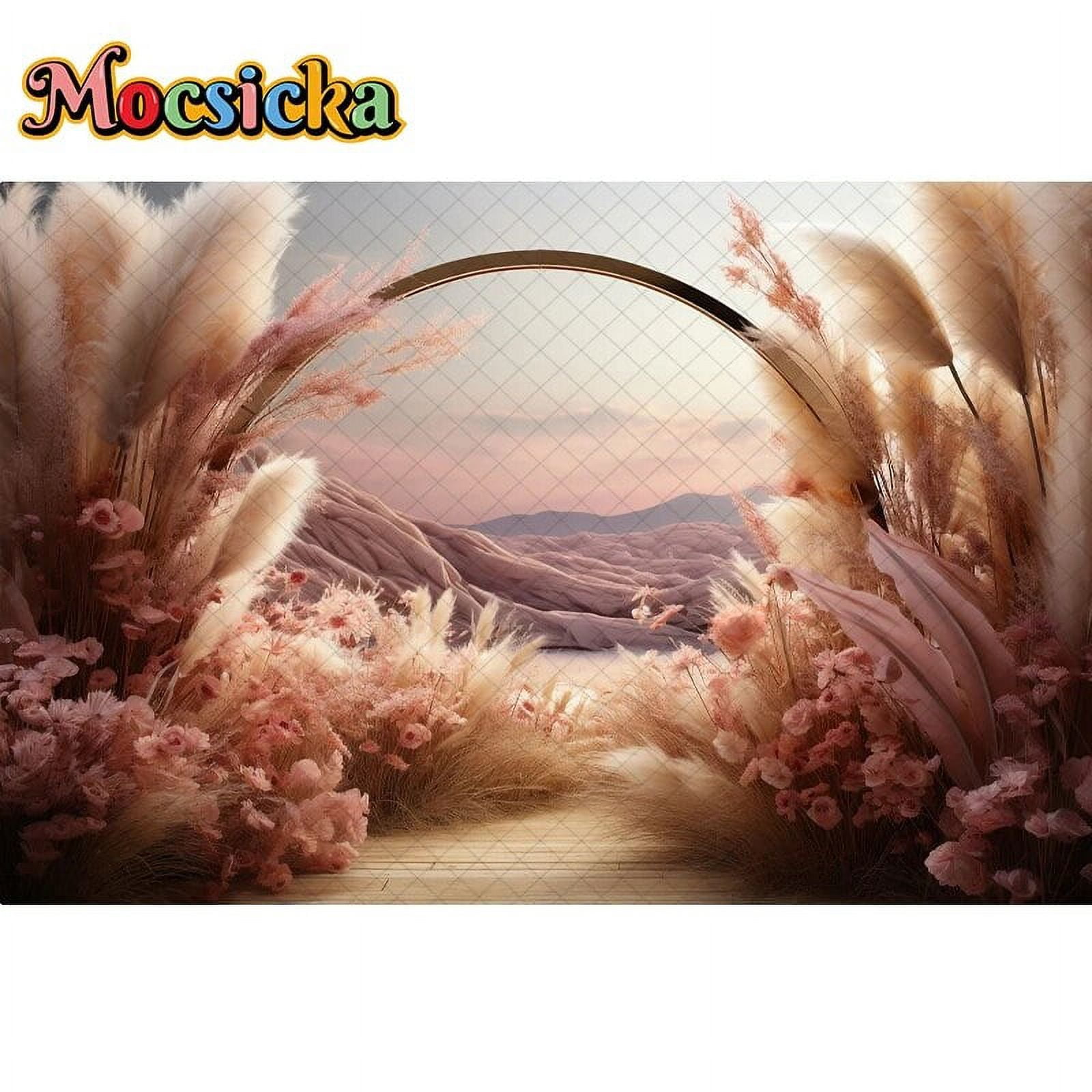 Bohemian Kids Photography Backdrop Fall Wheat Spring Floral Arch Decor ...