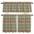 Bohemian Kitchen Curtains Set for Windows, Teal and Brown Southwestern ...