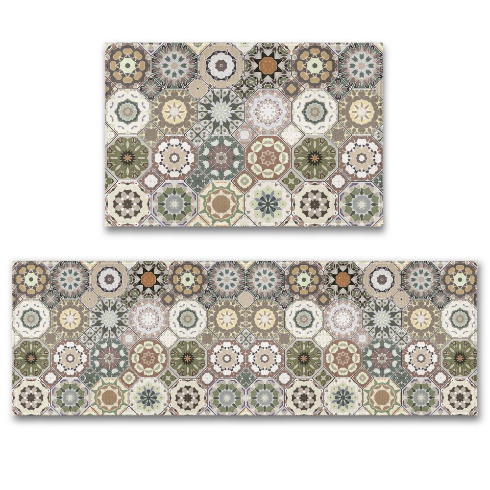 Bohemian Kitchen Floor Mats Non-slip Water Absorbent Bath Mats Home ...