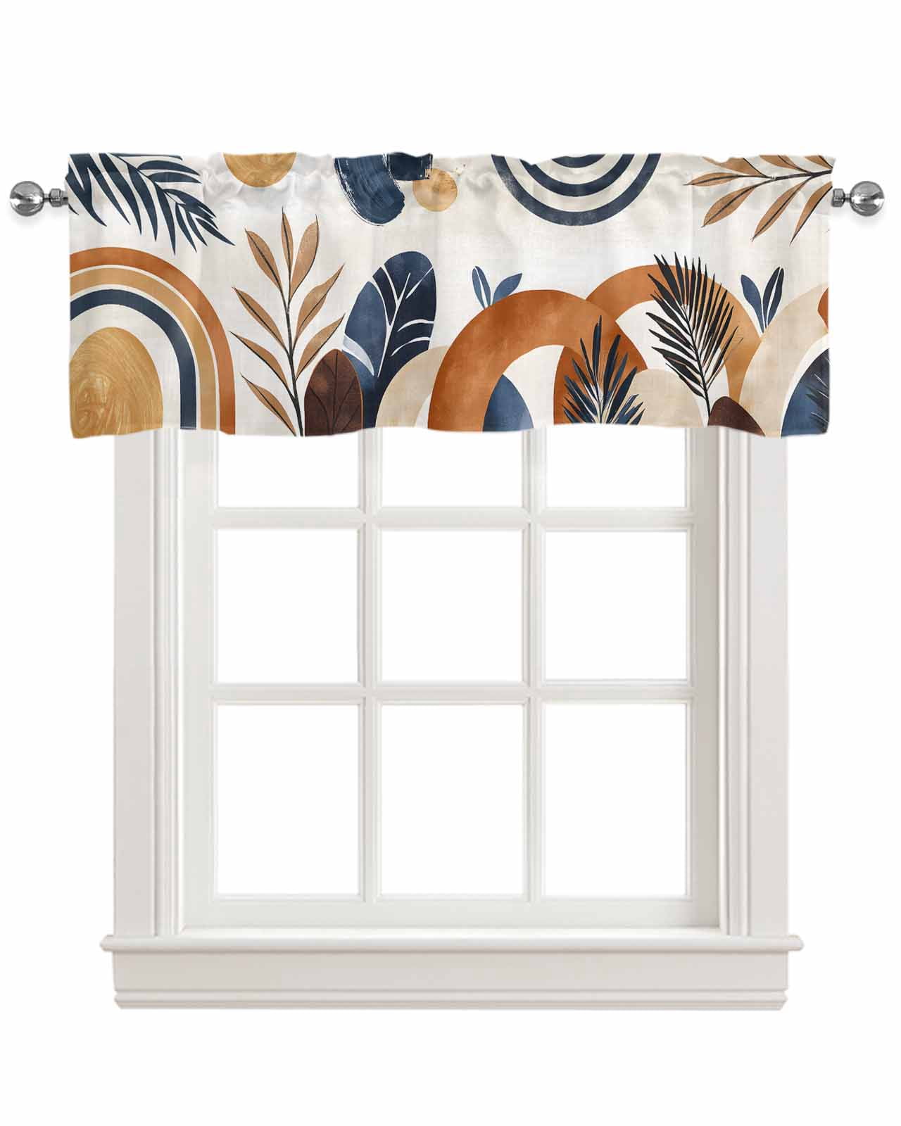 Bohemian Kitchen Valances for Windows Farmhouse Linen Window Valance ...