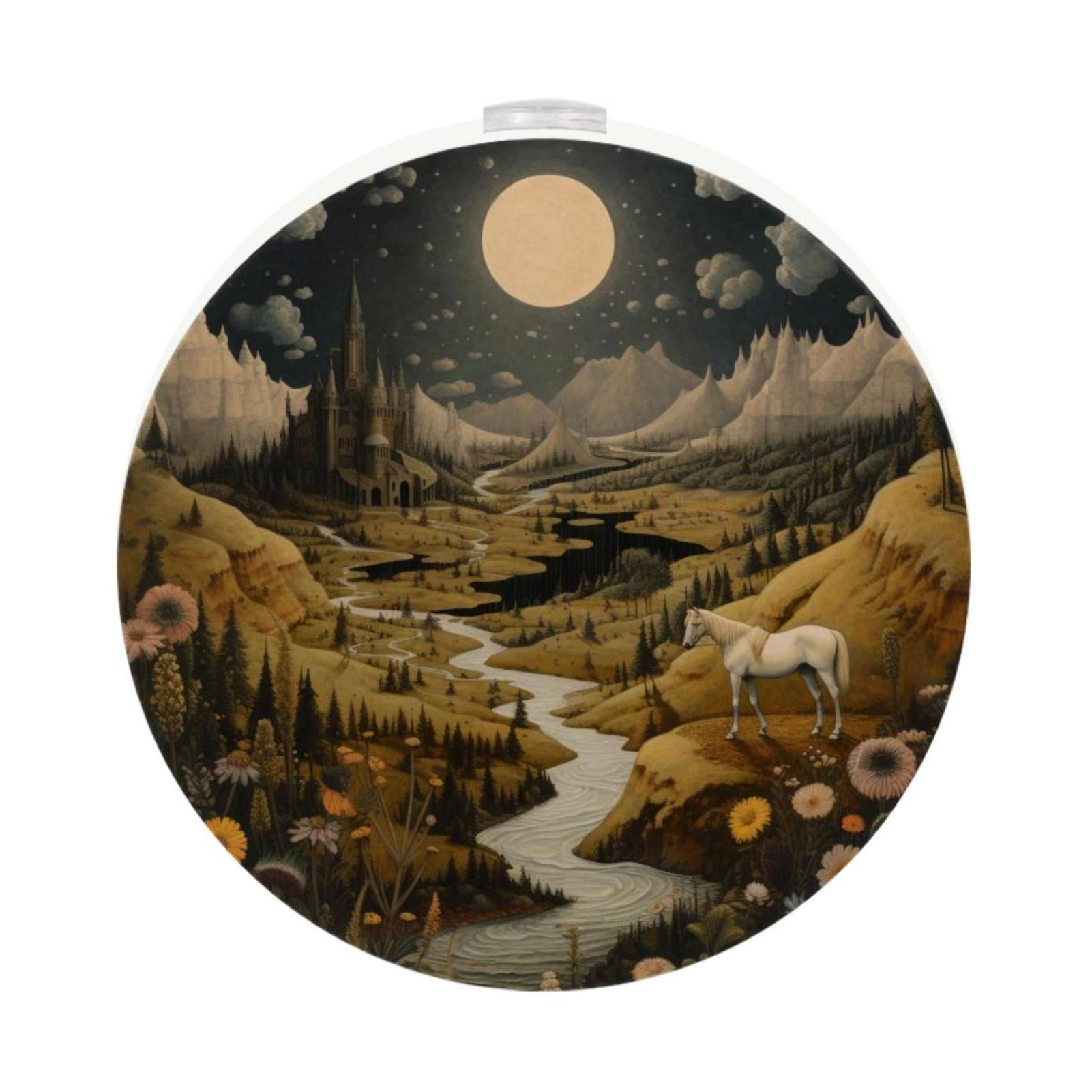 Bohemian LED Round Night Light-2PCS, Energy Efficient Plug-in Bedroom ...
