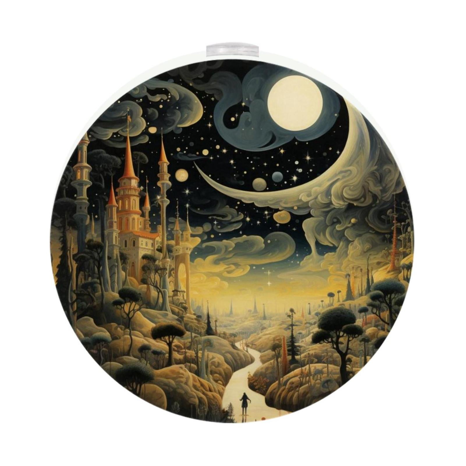 Bohemian LED Round Night Light - 2PCS, Plug-in Dusk-to-Dawn Sensor ...