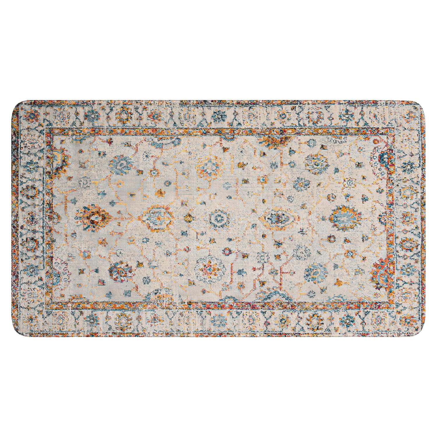 Bohemian Light Blue Carpet Pattern Linen National Design Farmhouse Door ...
