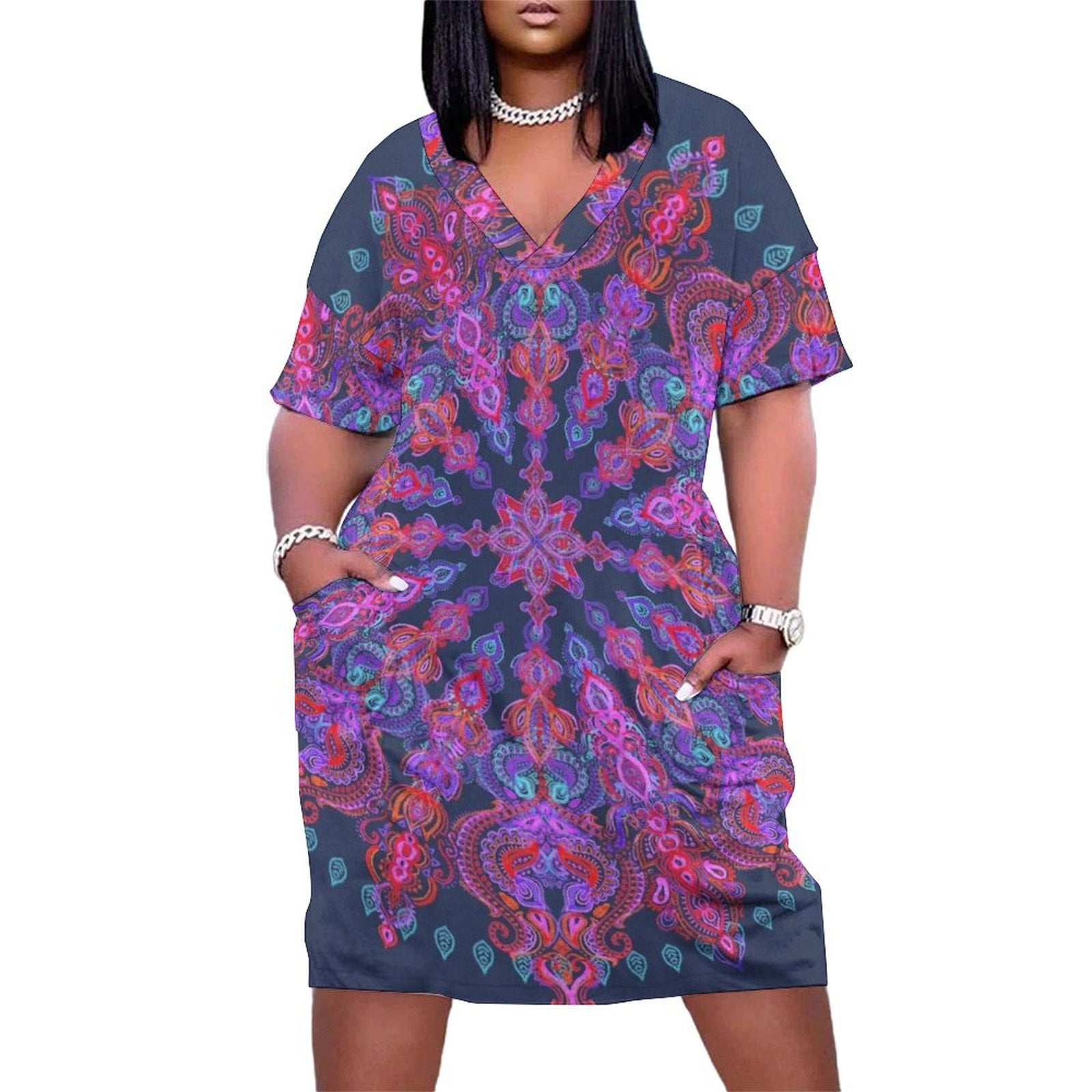 Bohemian Loose Pocket Dress Female clothing elegant dresses for women ...