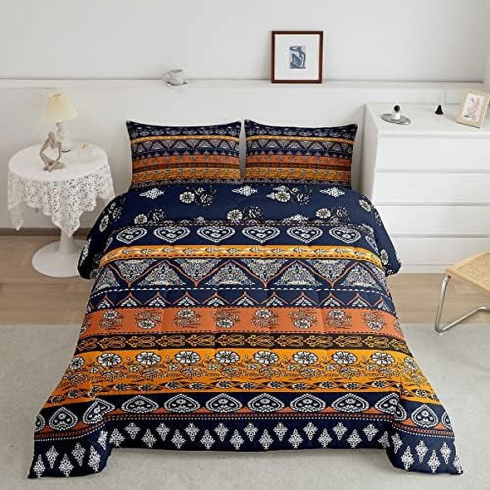 Bohemian Lotus Bedding for Adults Hippie Paisley Comforter Set Tribal ...
