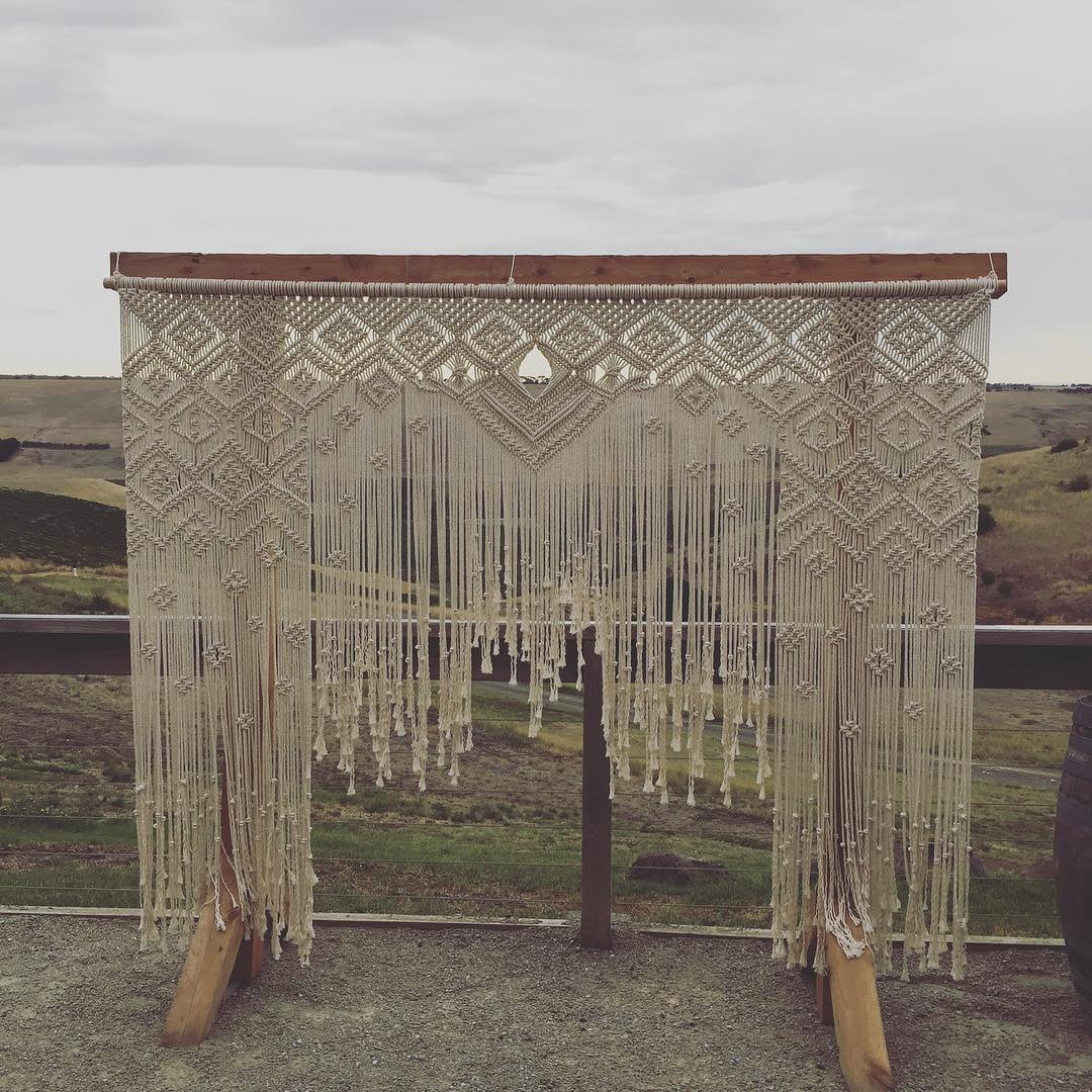 Bohemian Macrame Wedding Backdrop Decor Boho Chic Macrame Wall Hanging ...