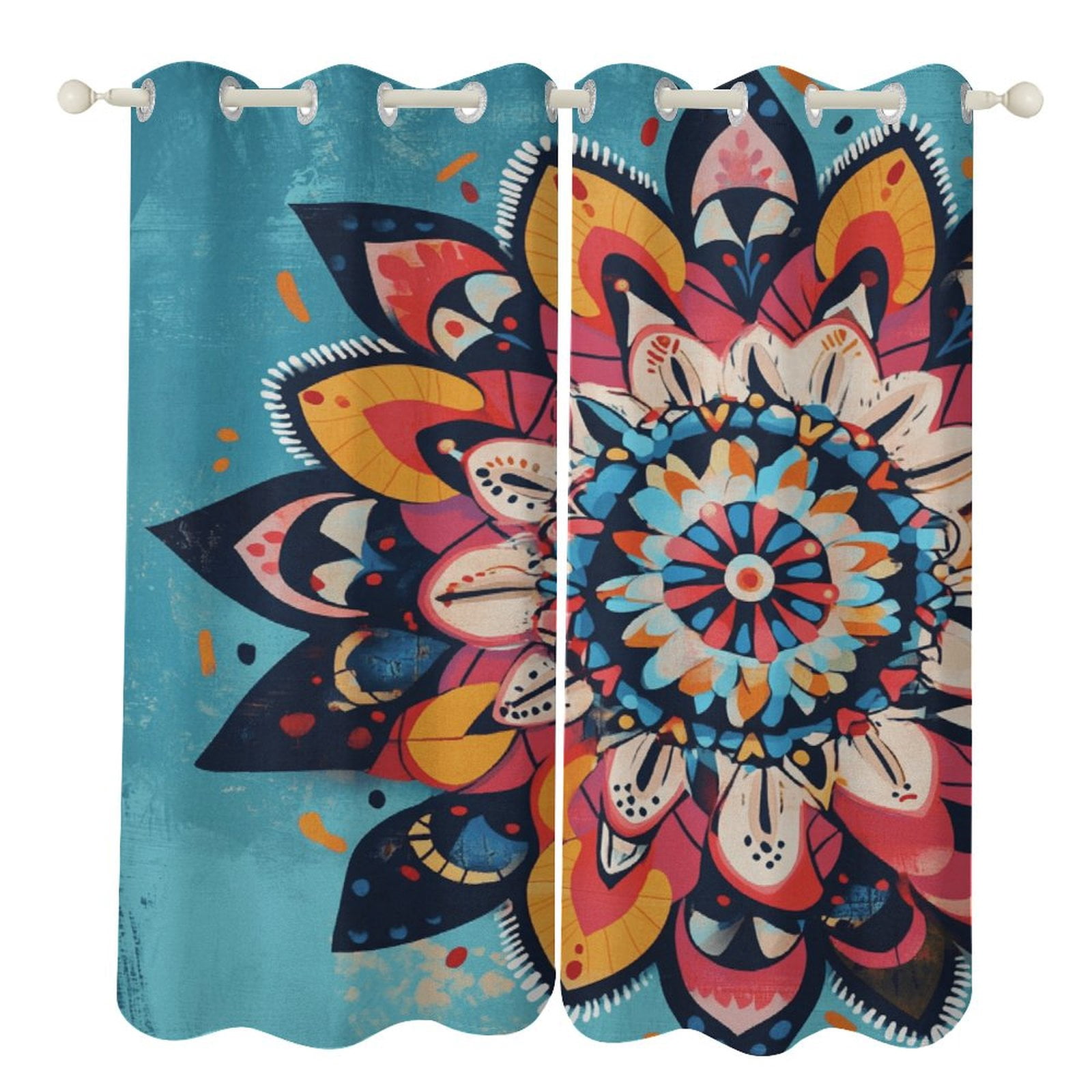 Bohemian Mandala (101) Blackout Window Curtains for Bedroom Living Room ...